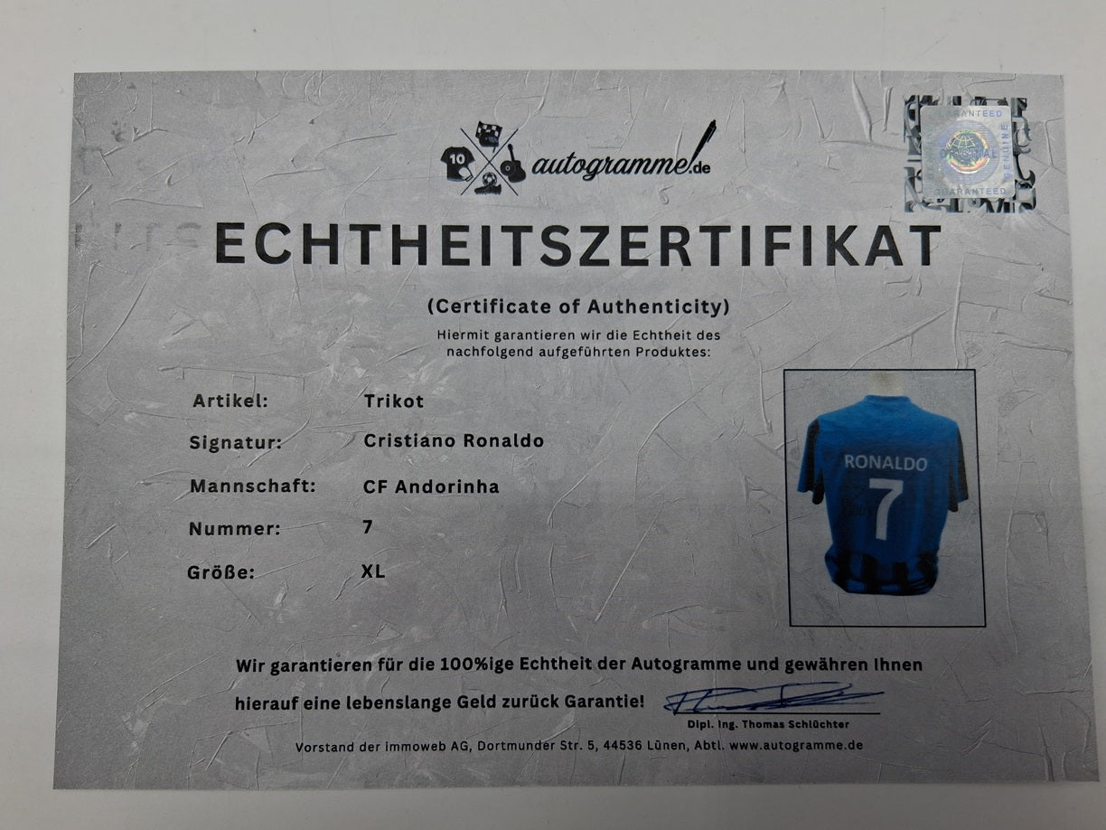 CF Andorinha Trikot Cristiano Ronaldo signiert Autogramm CFA Fußball C ...
